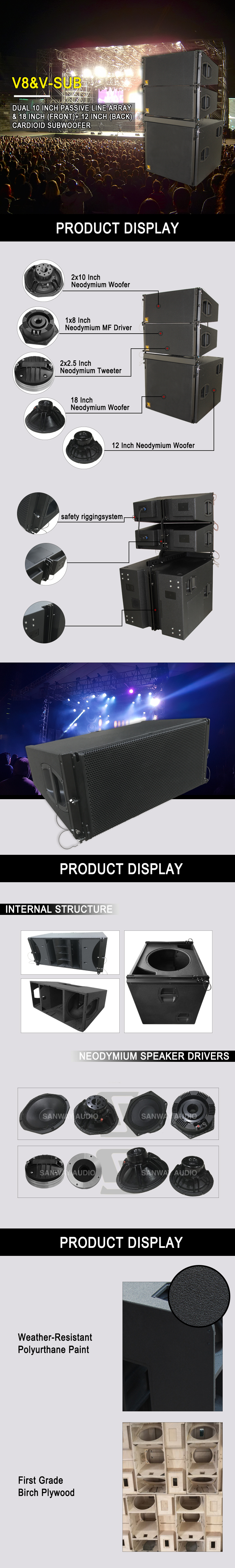 V8&V-Sub无源PA音频线阵列系统 - 购买V8线阵列，v低音炮，V8和V子线阵列轿车在Sanway专业音频设备有限公司